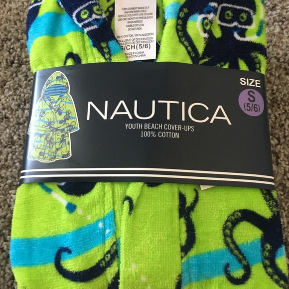 Nautica | Swim | Nautica Hooded Terry Velour Kids Terry Beach Robe ...